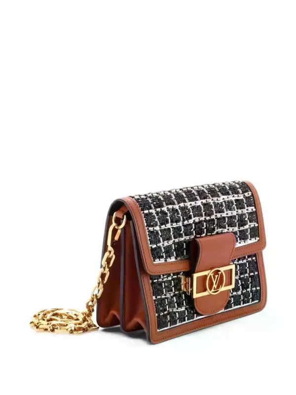 LOUIS VUITTON Dauphine Beaded Tweed Mini Shoulder Bag