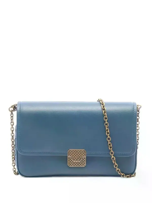 Bottega Veneta 2010s Intrecciato Shoulder Bag - Blue