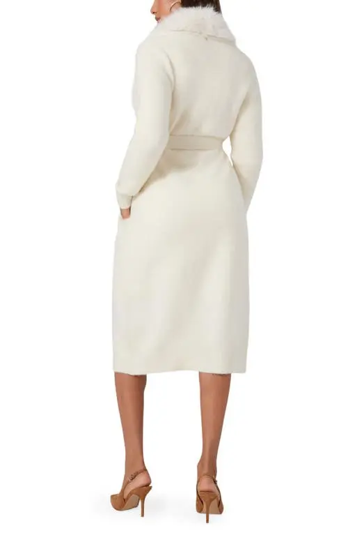 Guess Nairobi Faux Fur Trim Long Cardigan