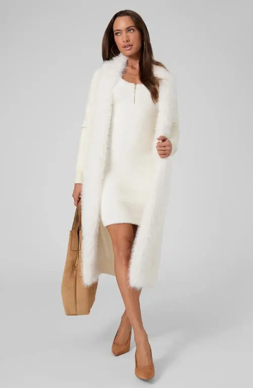 Guess Nairobi Faux Fur Trim Long Cardigan