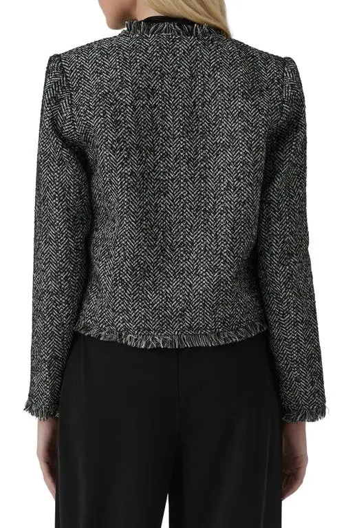 Guess Jenny Fringed Herringbone Jacket