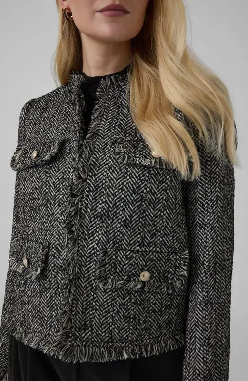 Guess Jenny Fringed Herringbone Jacket