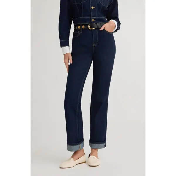 Guess Iconic Mid Rise Straight Leg Jeans - Rnsa-open