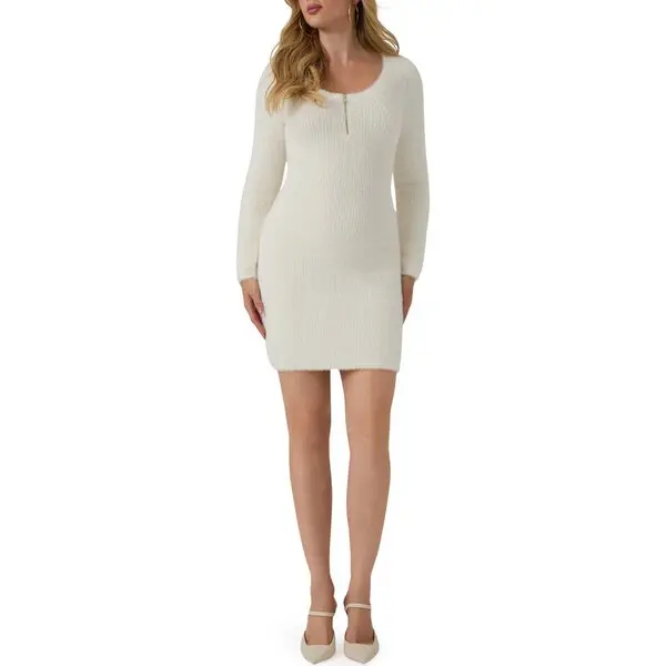 Guess Jaycee Half Zip Sweater Minidress - G012-open