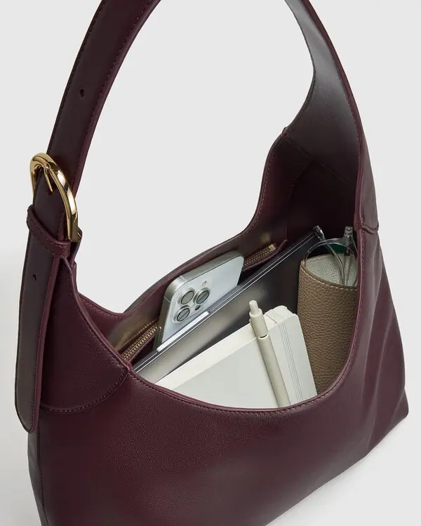 Quince Demi Large Shoulder Bag - Deep Plum