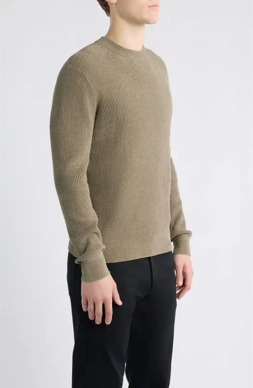 BOSS Horso Ribbed Crewneck Sweater - Open Brown