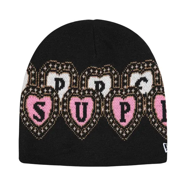 Supreme New Era Hearts Beanie - Black