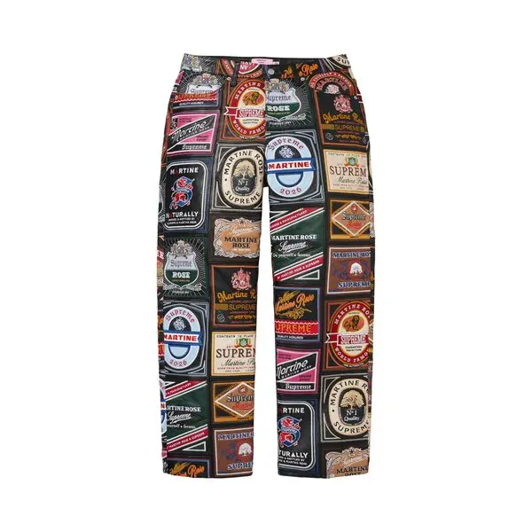 Supreme X Martine Rose Patchwork Labels Leather 5-pocket Jean