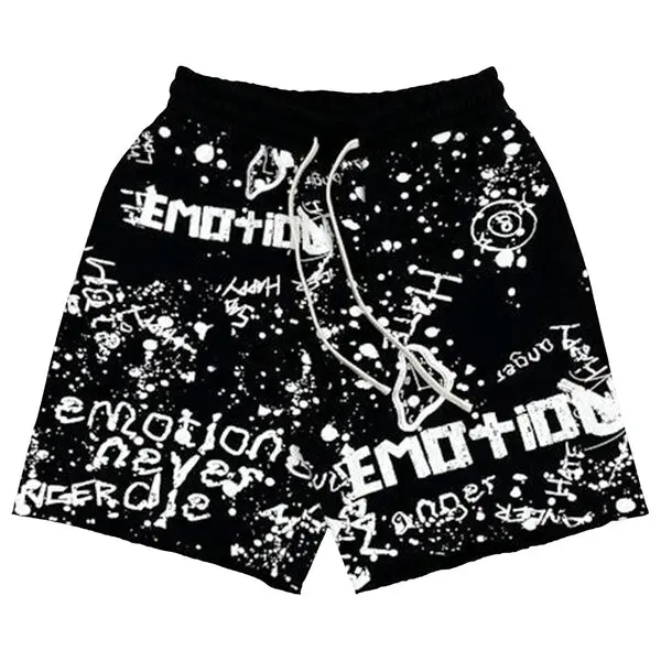 Mixed Emotion S Graffiti Shorts - Black