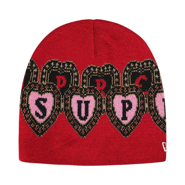 Supreme New Era Hearts Beanie - Red