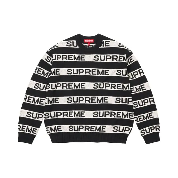 Supreme Stripe Logo Sweater