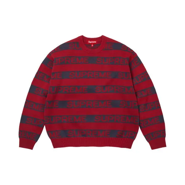 Supreme Stripe Logo Sweater