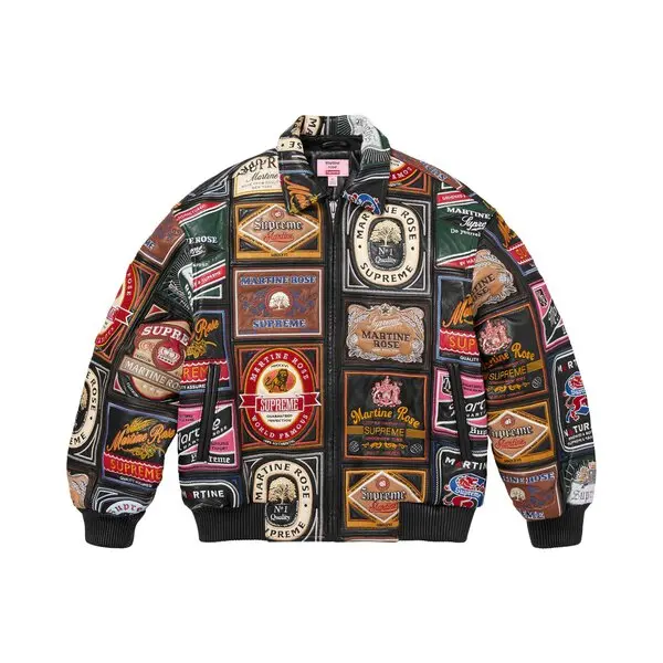Supreme X Martine Rose Patchwork Labels Leather Jacket - Multicolor