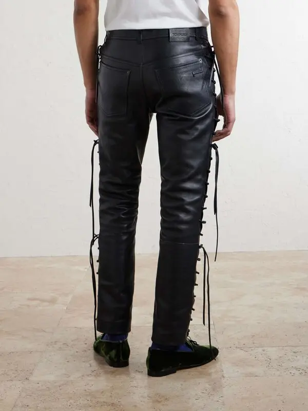 TOM FORD Straight-leg Full-grain Leather Trousers