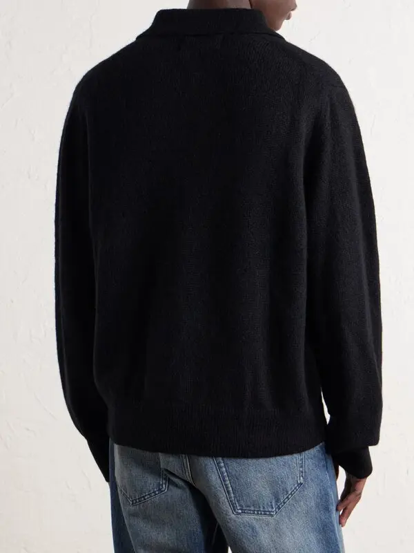 CORRIDOR Alpaca-blend Polo Sweater - Black