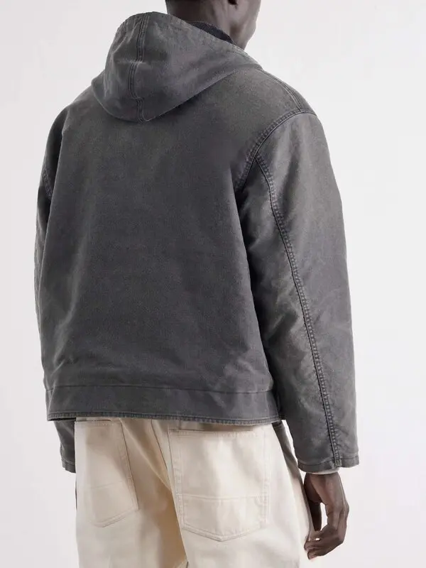 A.PRESSE Hooded Cotton-canvas Jacket