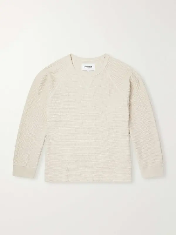 CORRIDOR Thermal Waffle-knit Cotton T-shirt