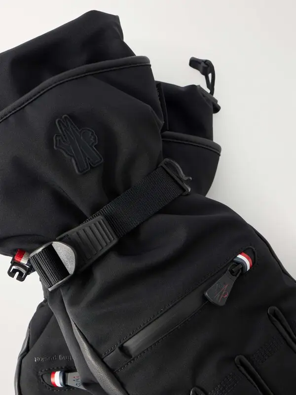 Moncler Leather-trimmed Quilted Shell Padded Ski Gloves
