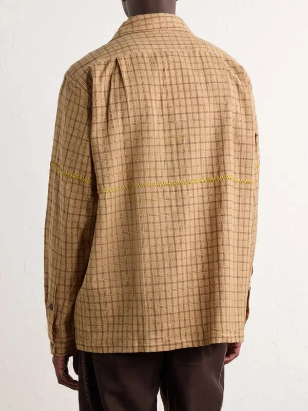 KARTIK RESEARCH Rabari Embroidered Checked Handwoven Cotton Shirt