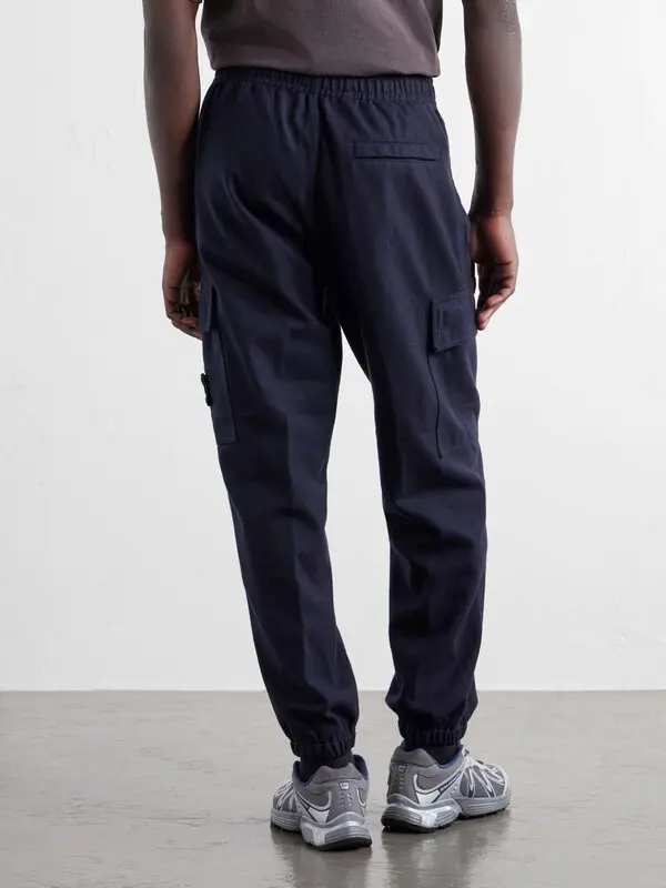 Stone Island Garment-dyed Wool-blend Nylon Flannel-tc Cargo Sweatpants