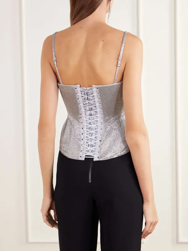 WIEDERHOEFT Valerie Bead-embellished Satin Top