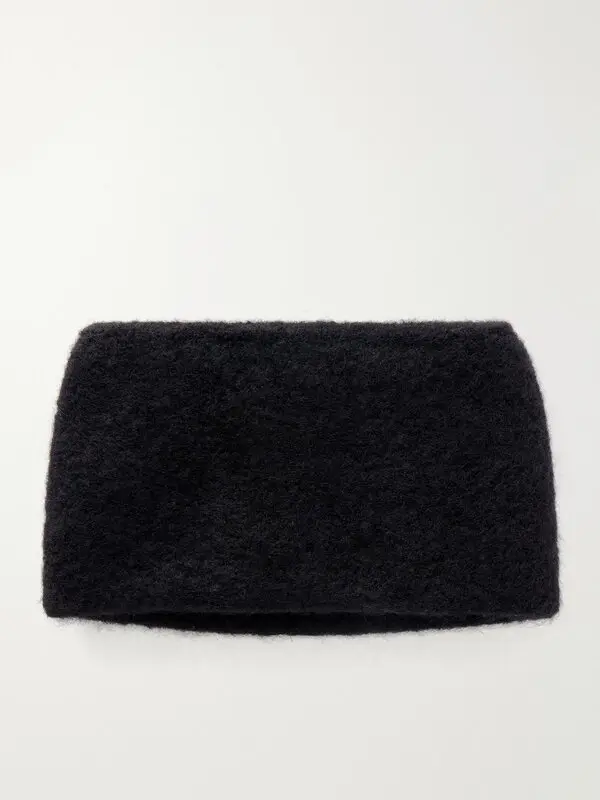 LAUREN MANOOGIAN Felted Alpaca-blend Bouclé Hat - Black
