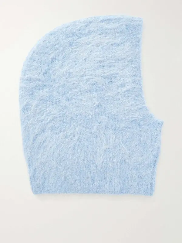 WE NORWEGIANS Myrull Brushed Ribbed Alpaca-blend Balaclava - Light Blue