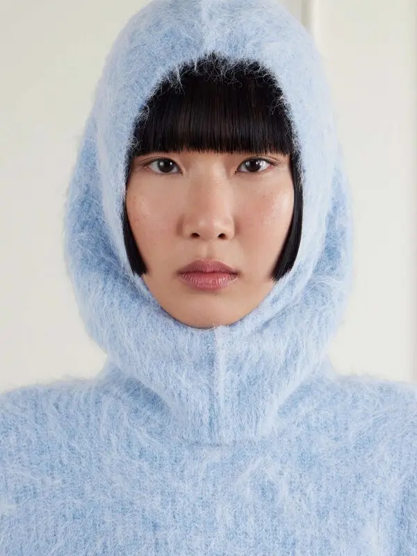 WE NORWEGIANS Myrull Brushed Ribbed Alpaca-blend Balaclava - Light Blue