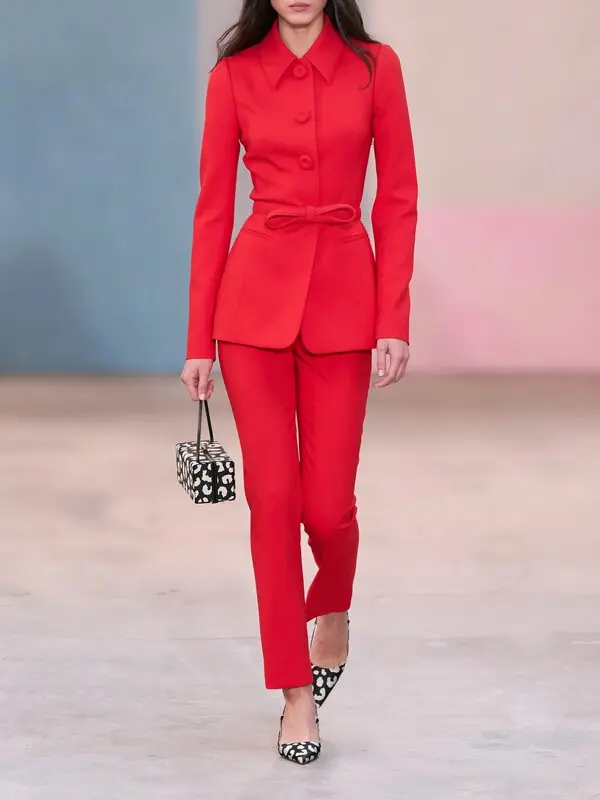 Carolina Herrera Stretch-wool Woven Slim-leg Pants