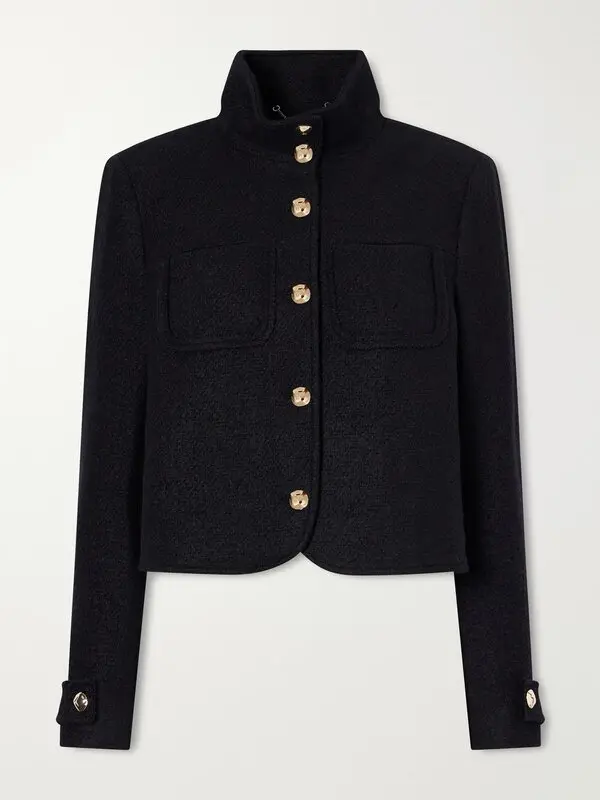 Simkhai Wilcox Cropped Wool-blend Bouclé Jacket - Black