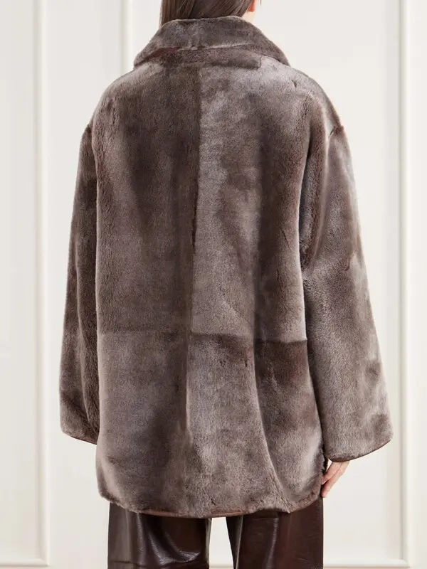 ARMA Nicola Reversible Shearling And Leather Jacket - Brown