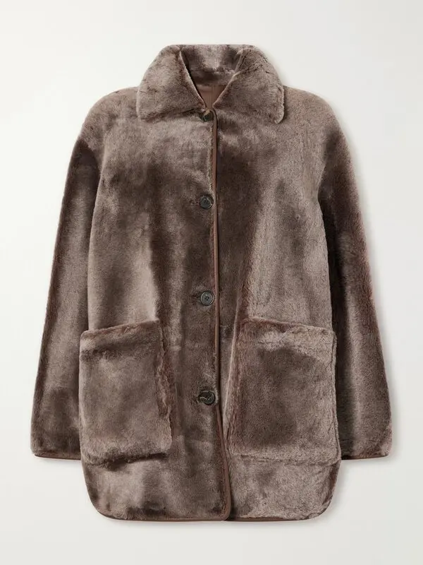 ARMA Nicola Reversible Shearling And Leather Jacket - Brown