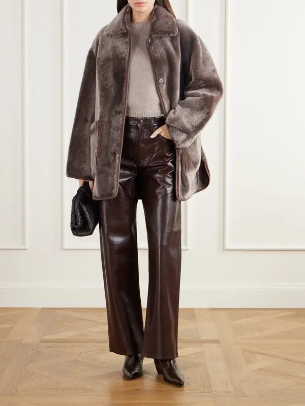 ARMA Nicola Reversible Shearling And Leather Jacket - Brown