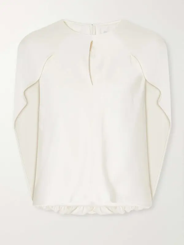 Simkhai Lauren Cape-effect Satin Blouse