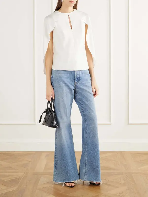 Simkhai Lauren Cape-effect Satin Blouse