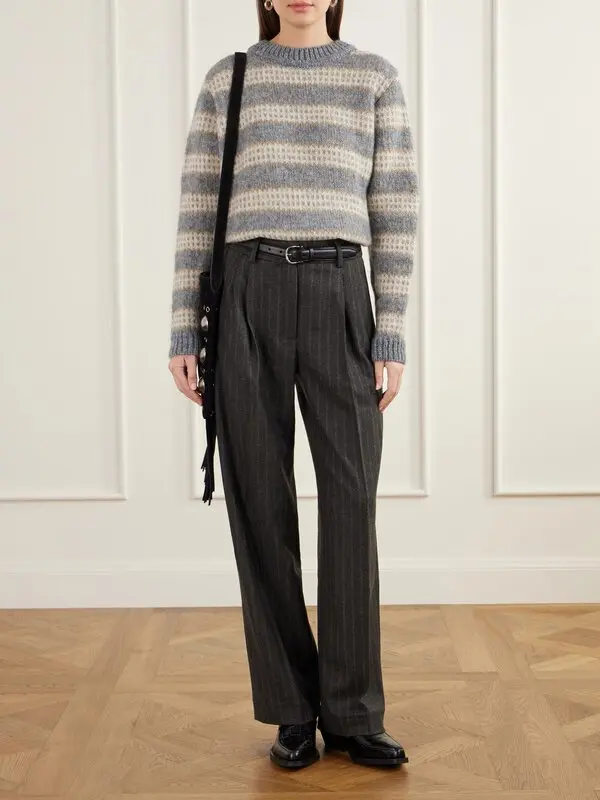 SKALL STUDIO Harry Pinstriped Recycled Wool-twill Straight-leg Pants