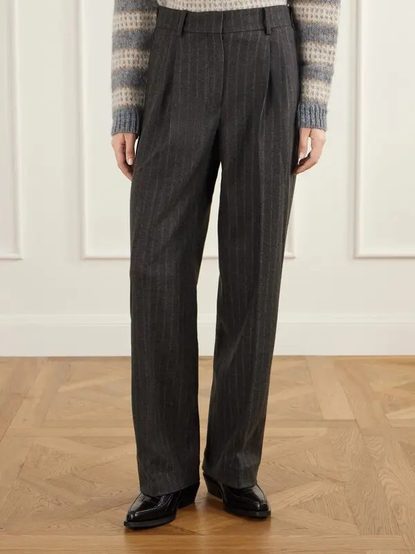 SKALL STUDIO Harry Pinstriped Recycled Wool-twill Straight-leg Pants