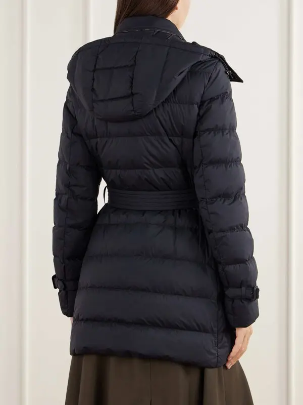 Burberry Audley Belted Double-breasted Quilted Shell Down Coat