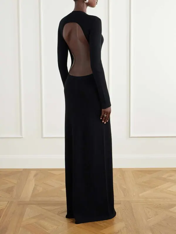 ANN DEMEULEMEESTER Eva Open-back Cotton And Cashmere-blend Maxi Dress