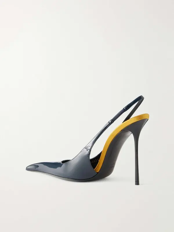 Saint Laurent Amalia 110 Leather Slingback Sandals