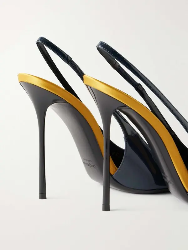 Saint Laurent Amalia 110 Leather Slingback Sandals