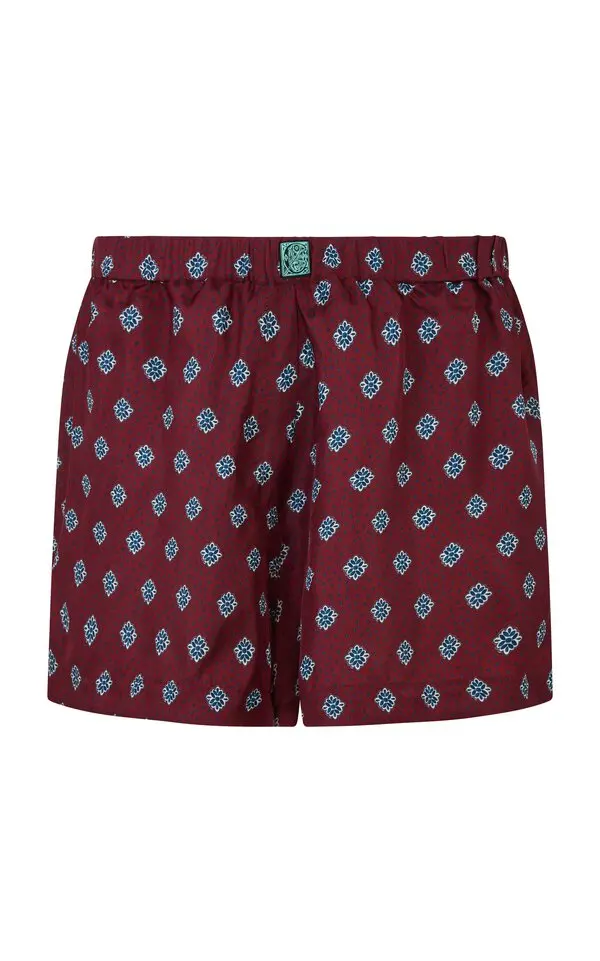 CONNER IVES Boxer Silk Twill Shorts - Red