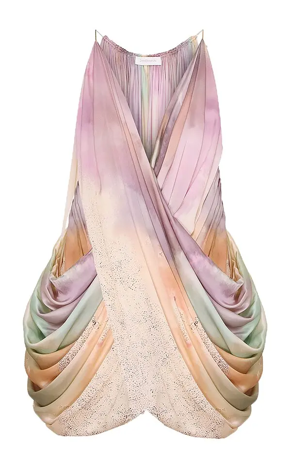 Zimmermann Becoming Draped Silk Mini Dress - Multi