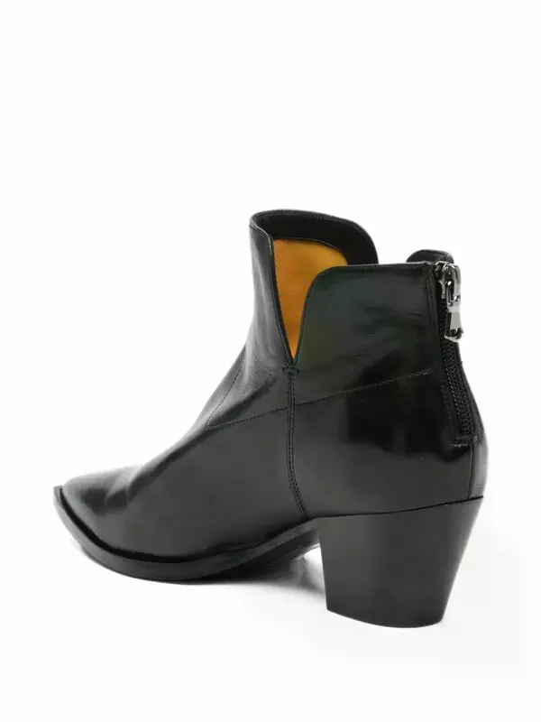 MARA BINI Pointed-toe Leather Ankle Boots