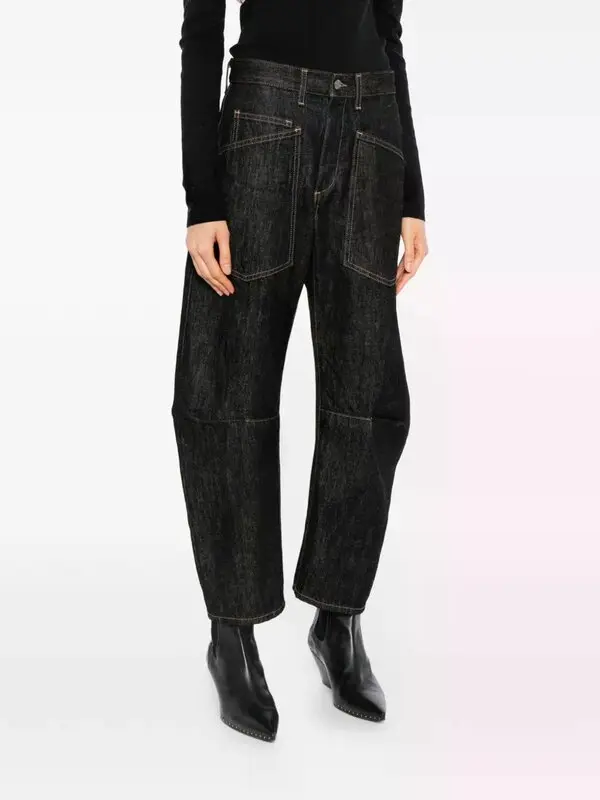 NILI LOTAN Patch-pocket Straight-leg Jeans