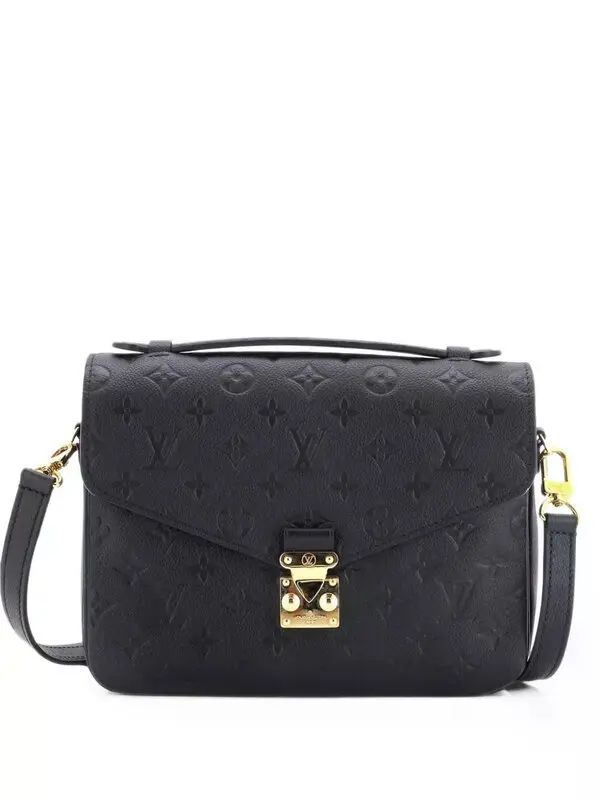 LOUIS VUITTON Pochette Metis Monogram Empreinte Leather Crossbody Bag - Black