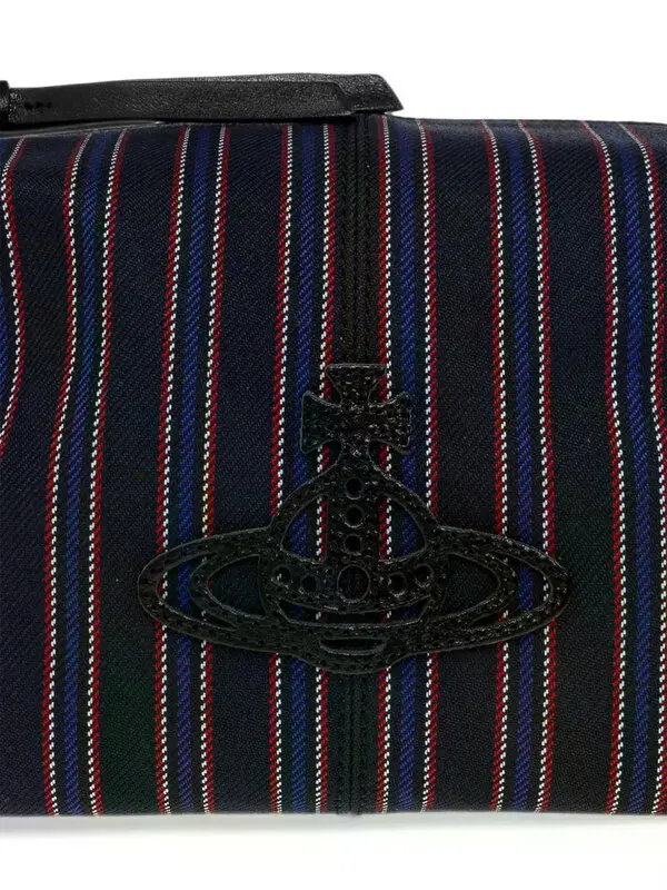 VIVIENNE WESTWOOD Orb-plaque Striped Wash Bag