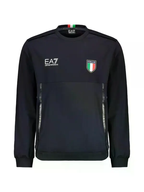 EA7 Logo-print Italia Sweatshirt - Blue