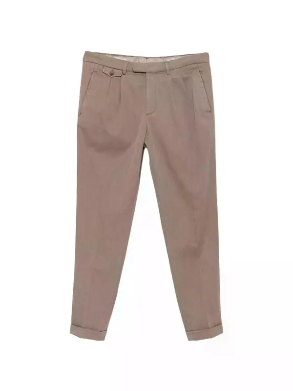 DEVORE INCIPIT Pleated Turn-up Trousers - Neutrals