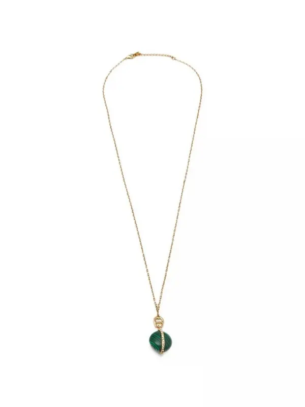 AIGNER Logo Pendant Crystal Necklace